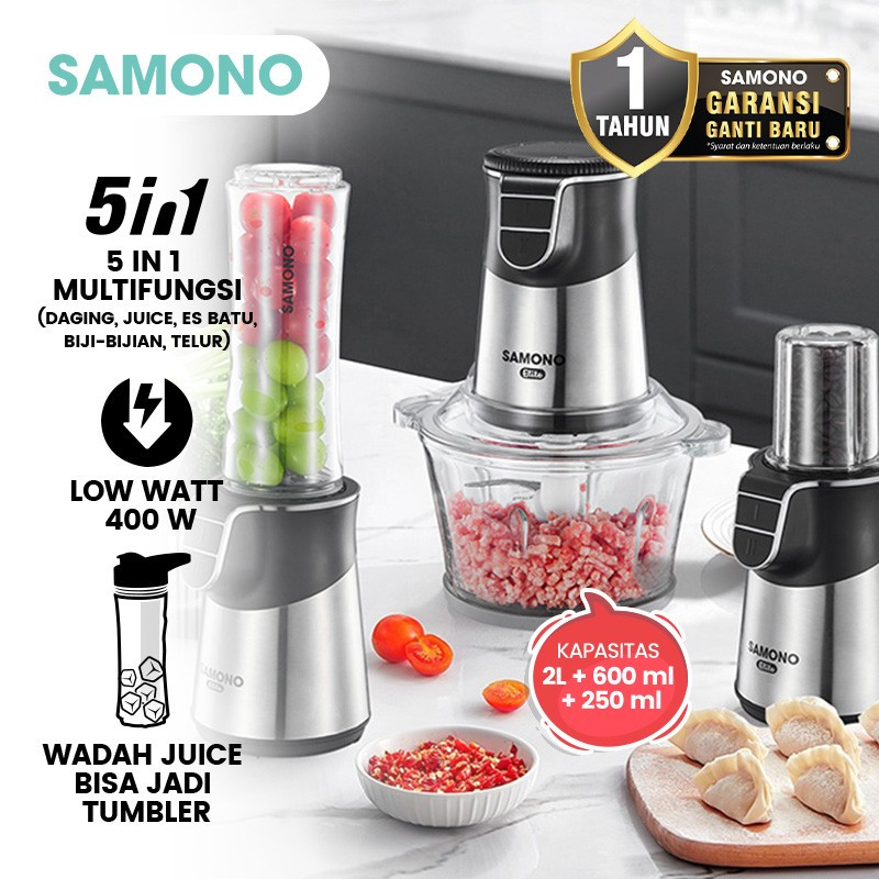 Jual SAMONO Magic Chopper 5 in 1 Multi Food Chopper Low Watt SW-CS400 ...
