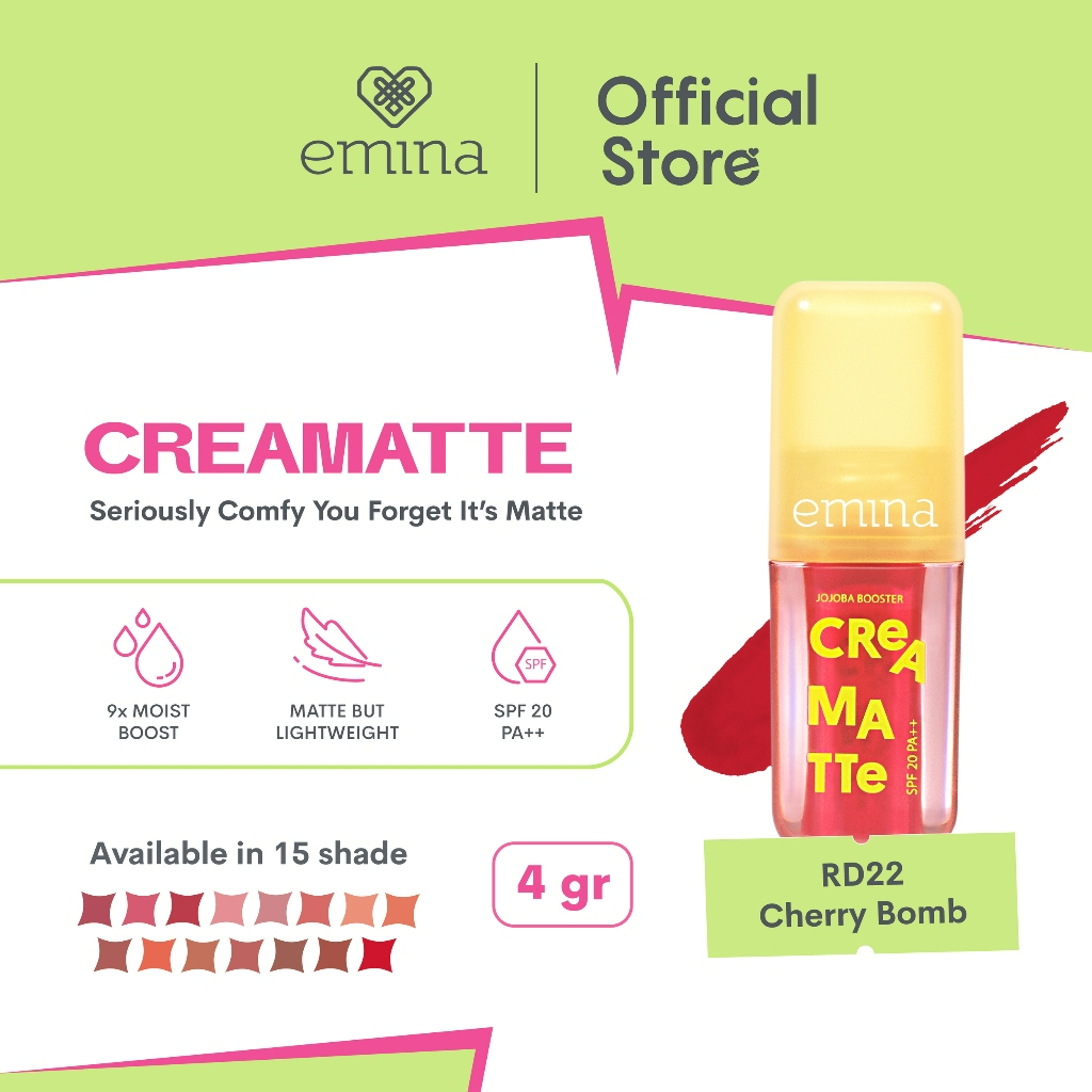 Jual Emina Creamatte 4g - Comfily Matte 9x Moist Boost | Shopee Indonesia
