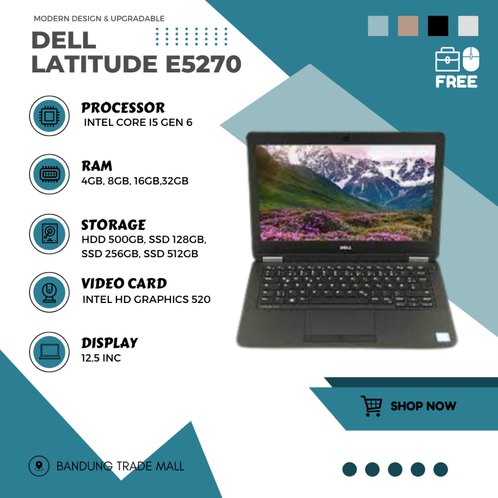 Jual Laptop DELL LATITUDE E5270 Core I5 GEN 6 RAM 16GB SSD 512GB ...