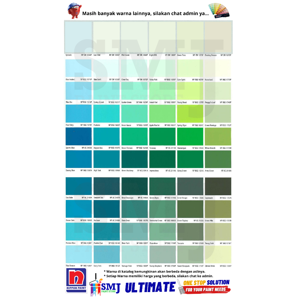 Jual Cat Tembok Interior NIPPON PAINT VINILEX Warna Tinting 25kg ...