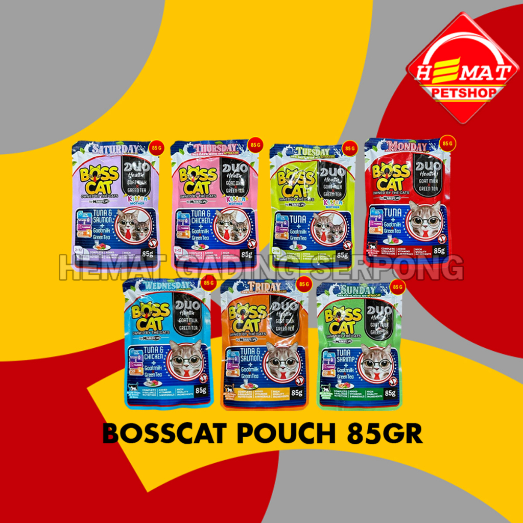 Jual Makanan Kucing Basah Boss Cat Wet Food Pouch Sachet 85 Gram ...
