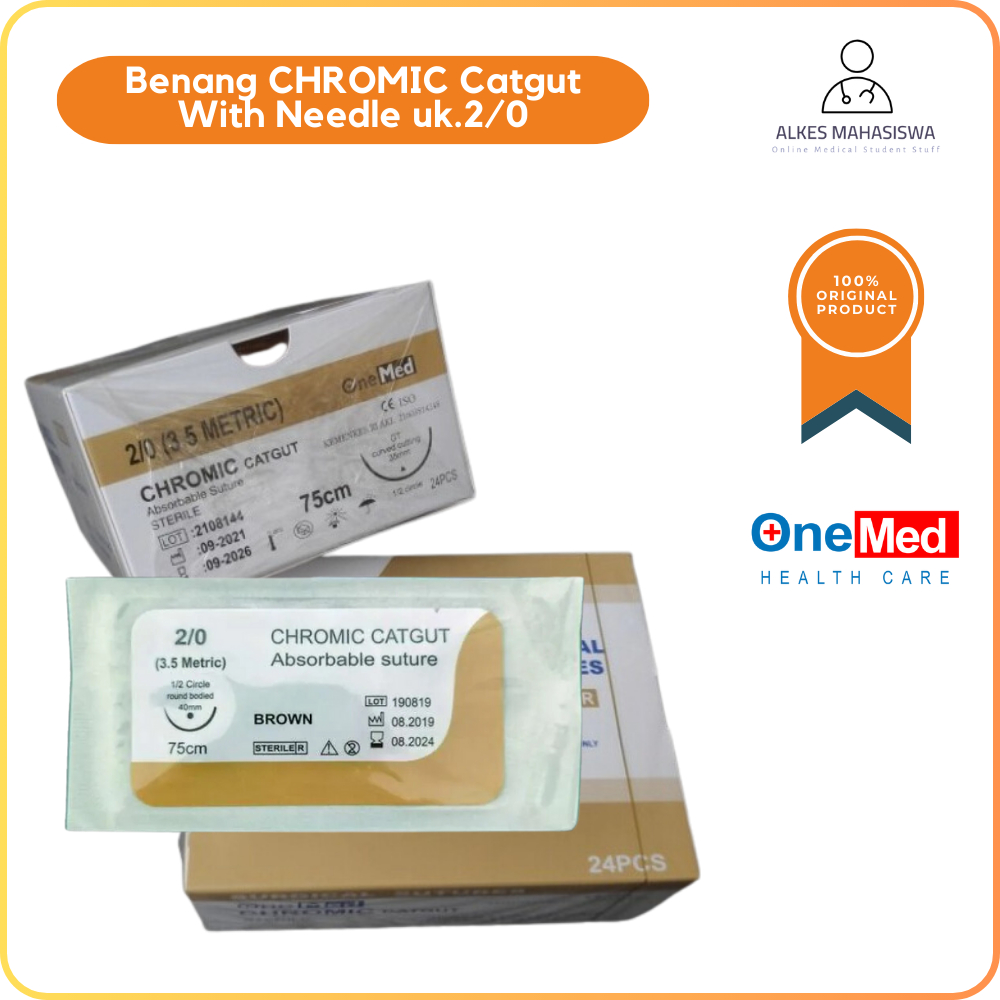 Jual Benang CATGUT Chromic 2.0 With Needle Benang dan Jarum 2/0 OneMed ...