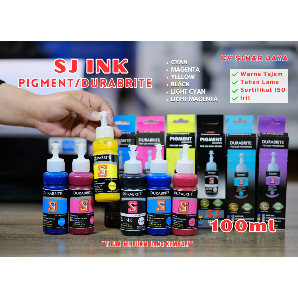 Jual SJ INK TINTA PIGMENT DURABRITE FOR USE IN EPSON TYPE L SERIES ...