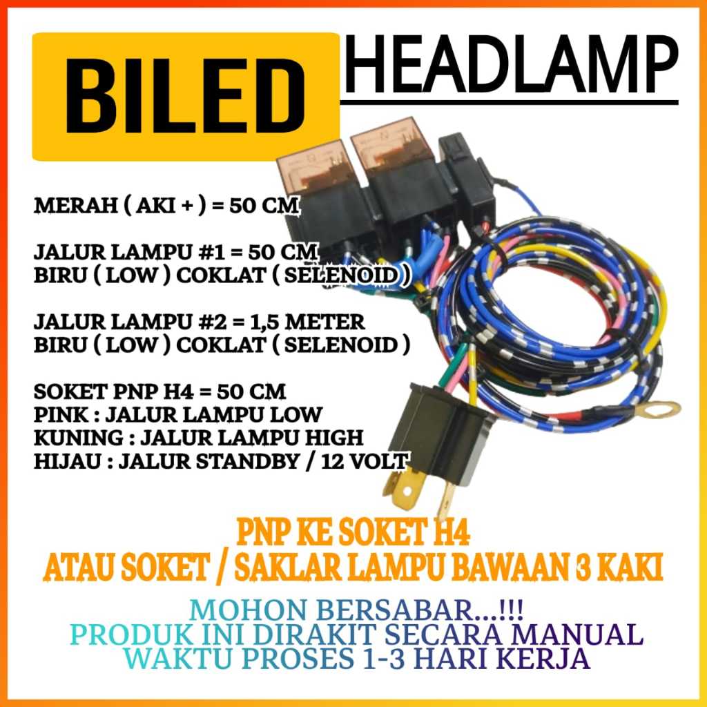 Jual RELAY SET BILED HEADLAMP SOKET H4 ( LAMPU UTAMA ) | Shopee Indonesia