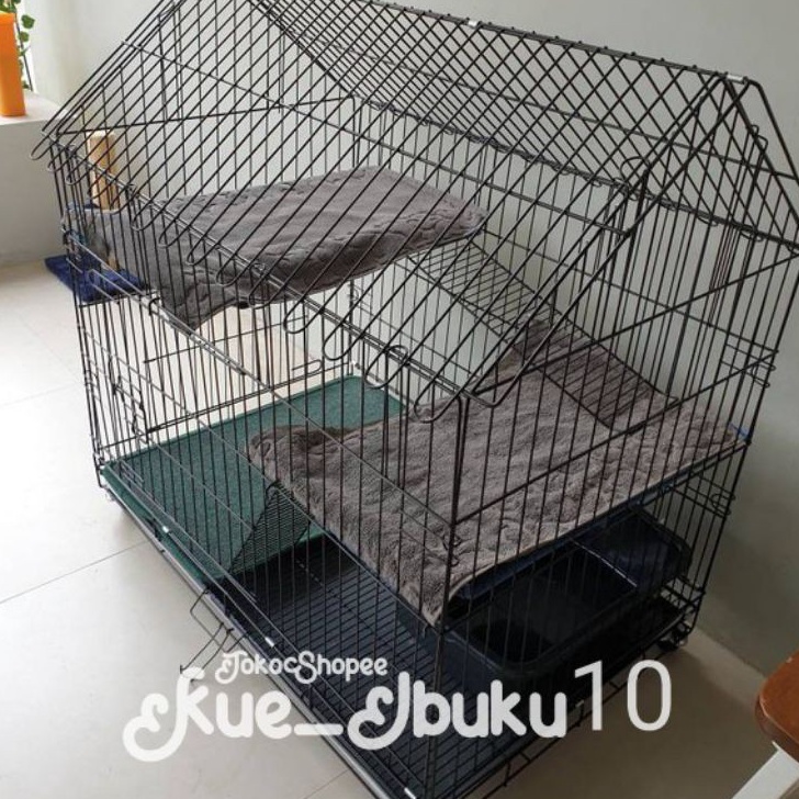 Jual Kedatangan Baru Kandang Kucing 2 Tingkat Atap Rumah Musang Hamster ...