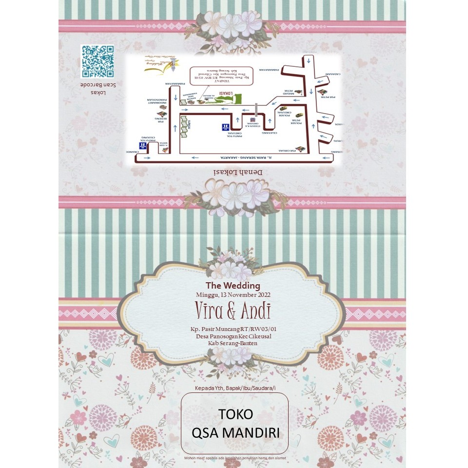 Jual Cetak Surat Undangan Lipat 2 Size M (A4) Isi 1 Pack 100 Lbr ...