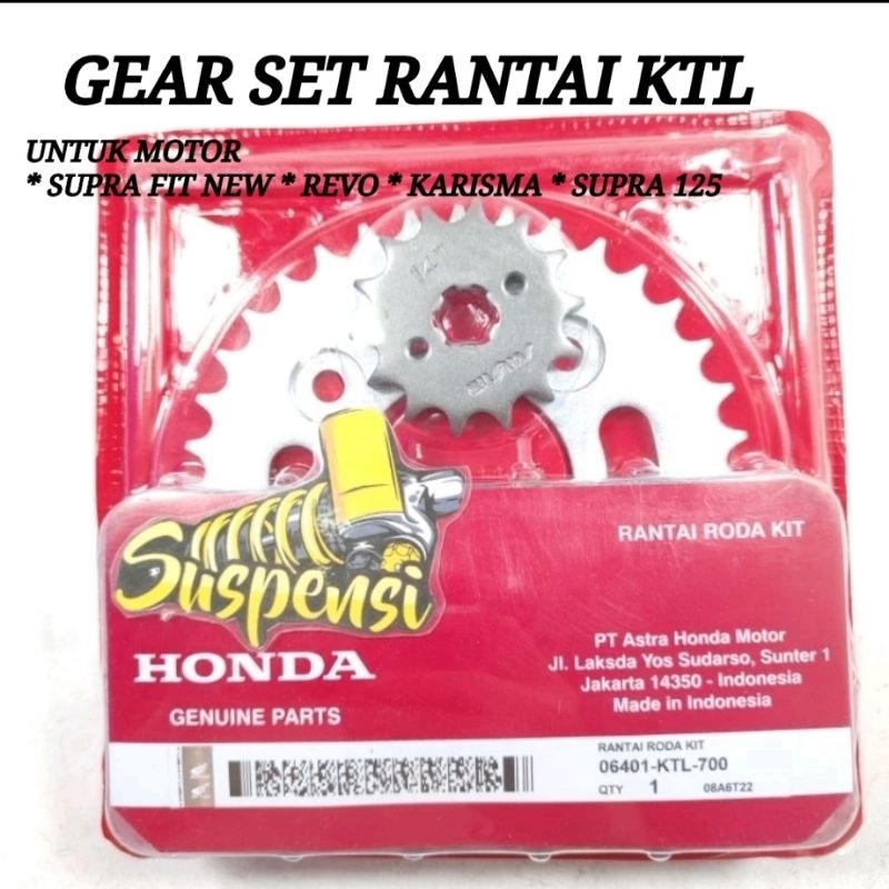 Jual GEAR SET RANTAI SUPRA FIT REVO LAMA REVO KARISMA SUPRA 125 KTL ...