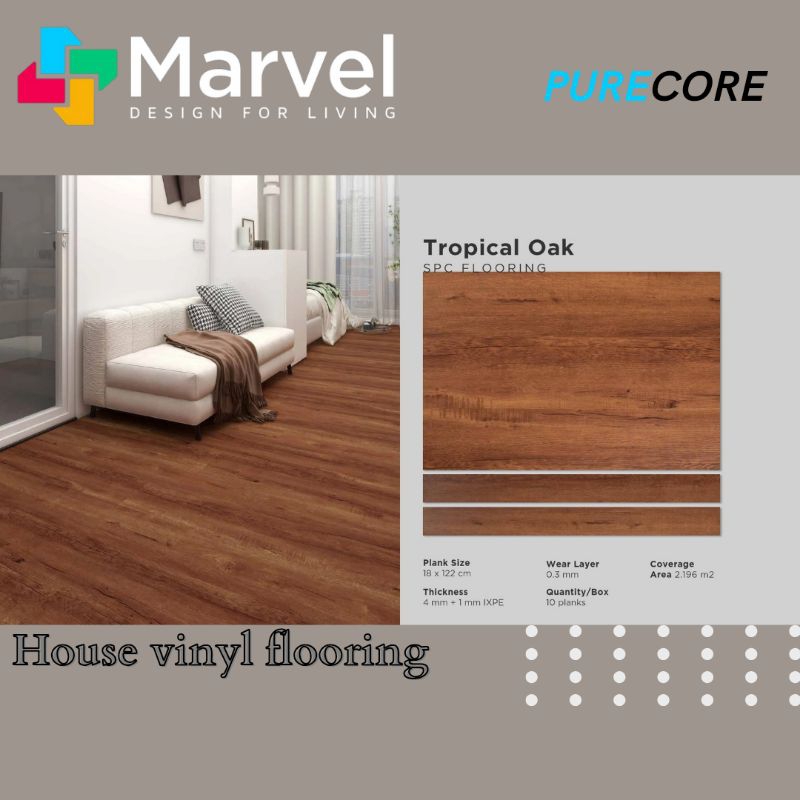 Jual Lantai kayu Spc Marvel PureCore Tebal 5mm Tropical Oak/box ...