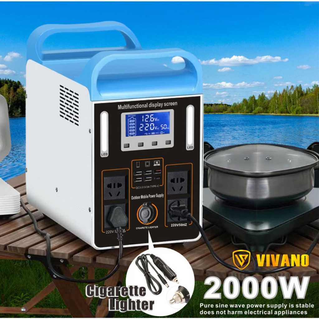 Jual Power Station 220V 2000w 2000 watt 2180wh 676.000mAH Storage Power ...