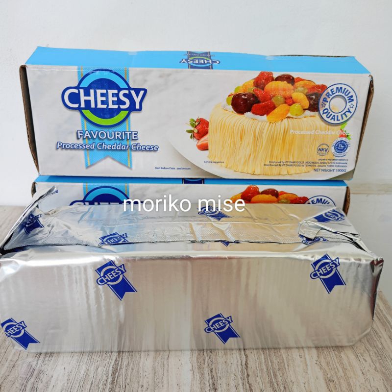 Jual [ 2 kg ] CHEESY cheddar block 1,9 kg / ANCHOR cheddar easy to ...