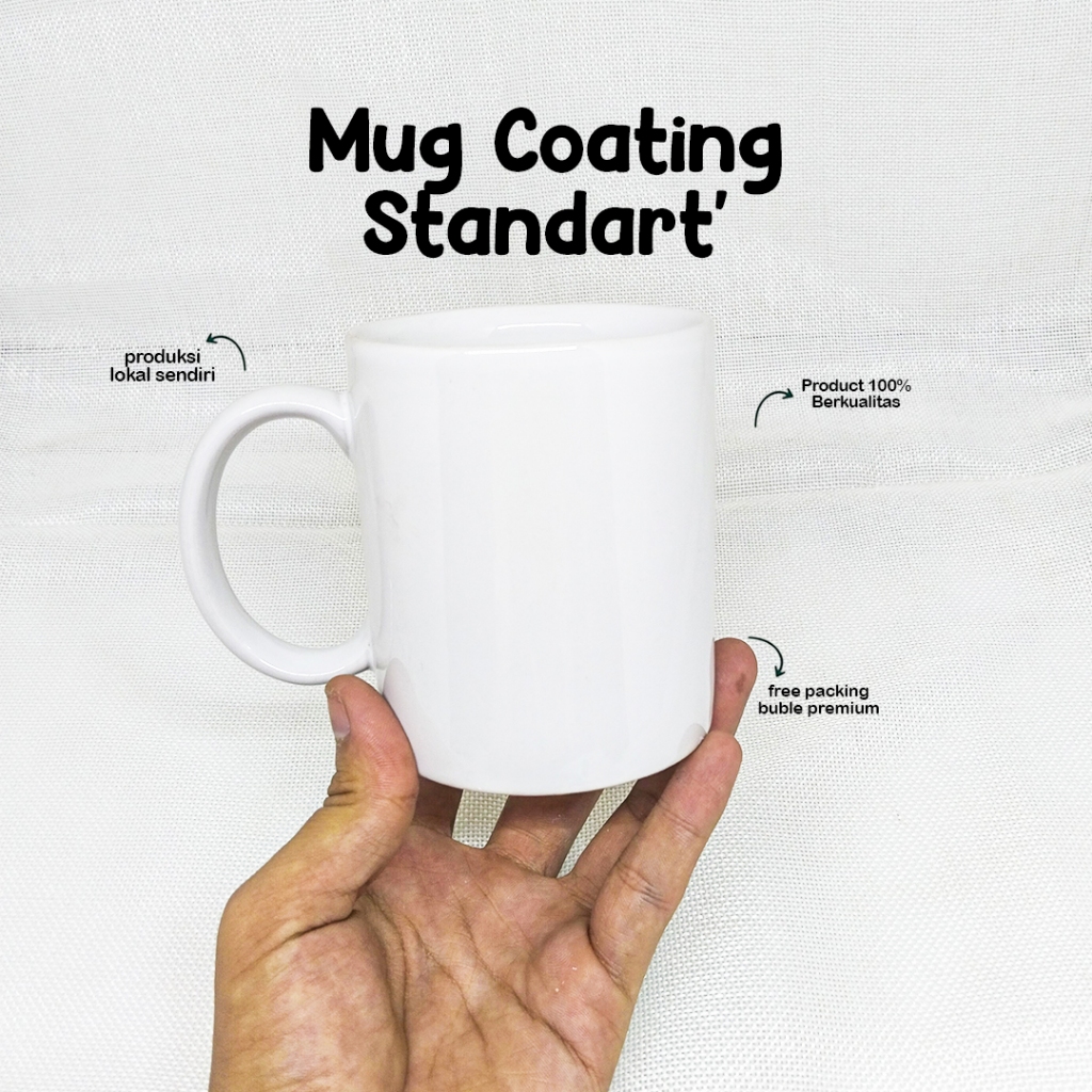 Jual MUG POLOS COATING BAHAN KERAMIK / MUG COATING PUTIH SABLON LOKAL ...