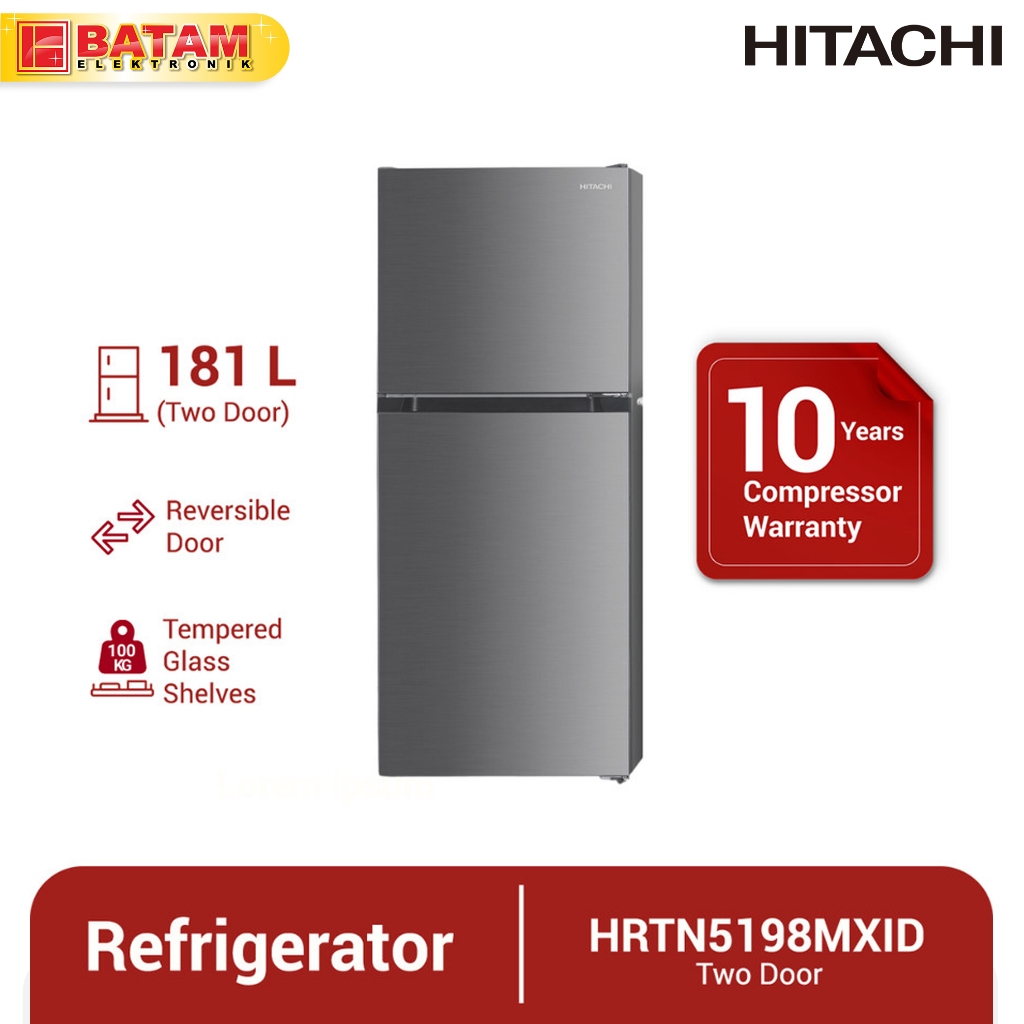 Jual Kulkas Hitachi 2 Pintu 181 Liter - HRTN5198MXID | Shopee Indonesia