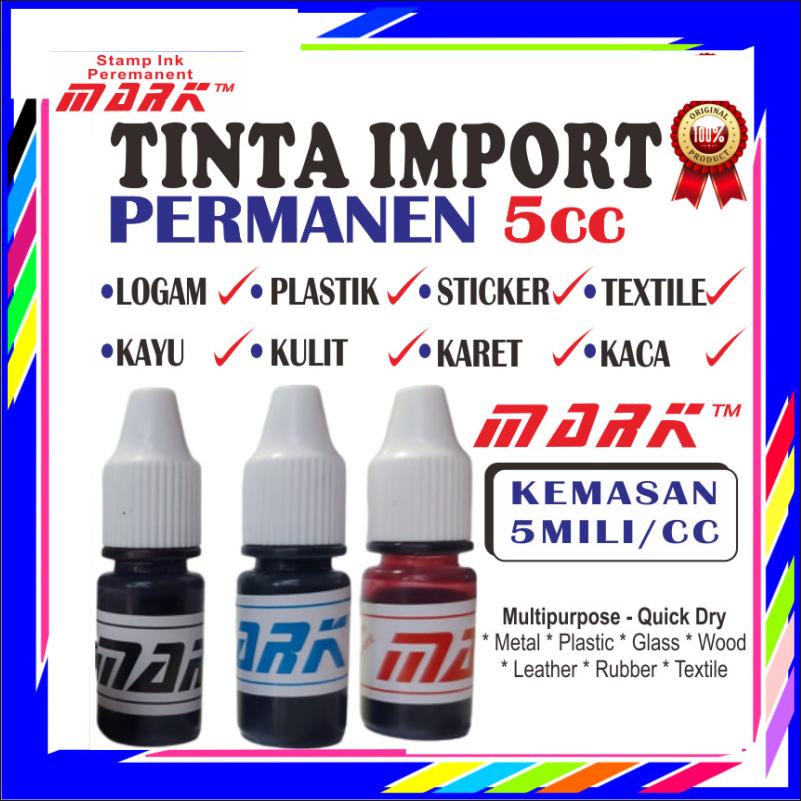 Jual TINTA 5CC/MIL PERMANEN PLASTIK STICKER BESI ALUMINIUM KARET KAYU ...