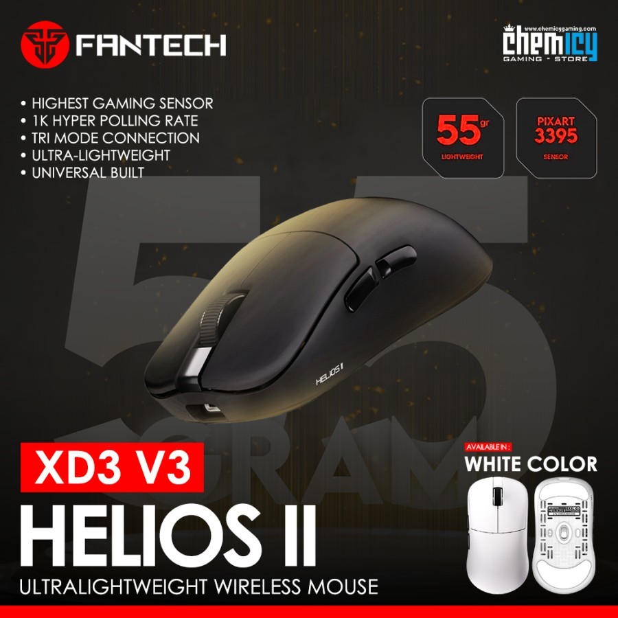 Jual Fantech Helios II XD3 V3 1K Lightweight Wireless Gaming Mouse ...