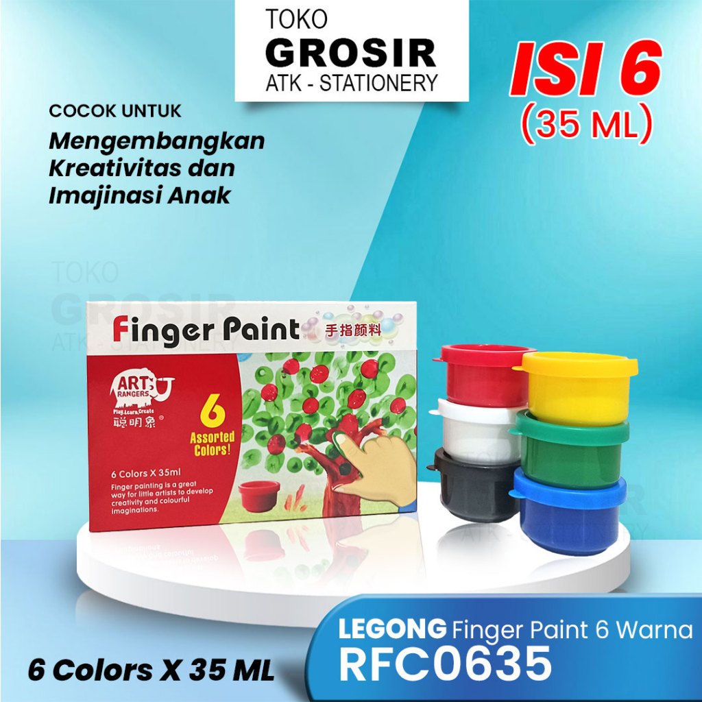 Jual Finger Paint Legong 6 Warna RFC0635 / Cat Tangan / Cat Jari Art ...