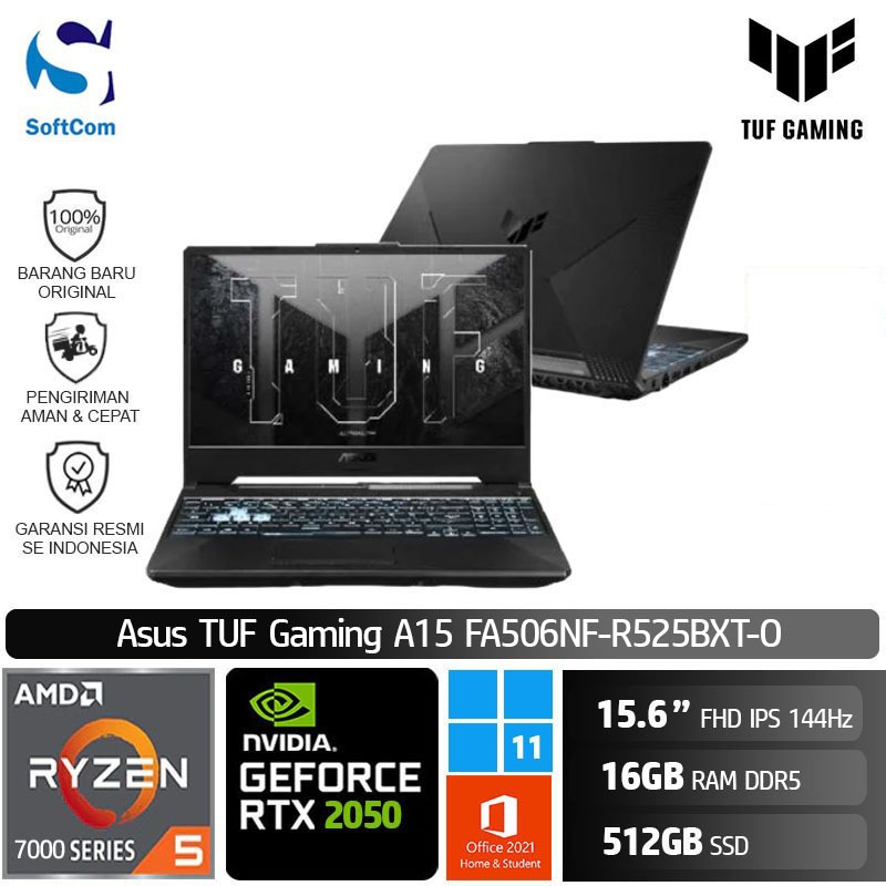 Jual Asus TUF Gaming A15 FA506NF R525BXT R5 7535HS/16GB/512GB/RTX2050 ...