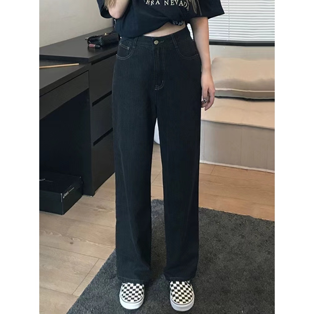 Jual Jeans hitam retro Amerika Celana model lonceng wanita kekinian ...