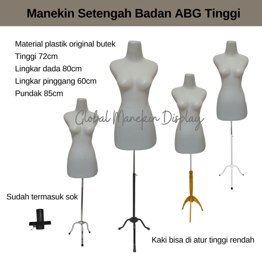 Jual Manekin Badan Wanita Plastik Dengan Kaki Penyangga | Shopee Indonesia