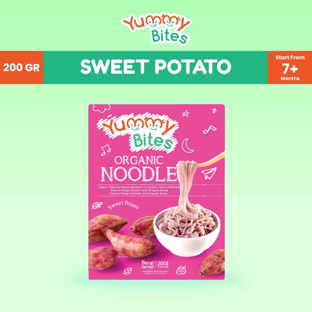 Jual Yummy Bites Organic Noodle 200 GR Mie Bayi Organik / MPASI / Mie ...