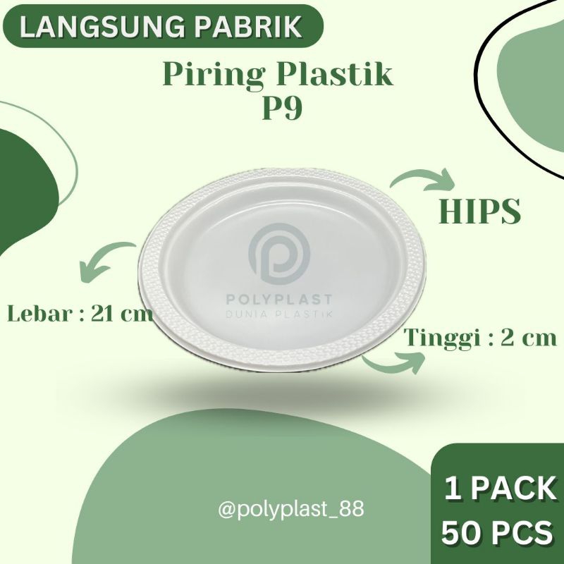 Jual Piring Plastik P9 HIPS 50pcs | Shopee Indonesia