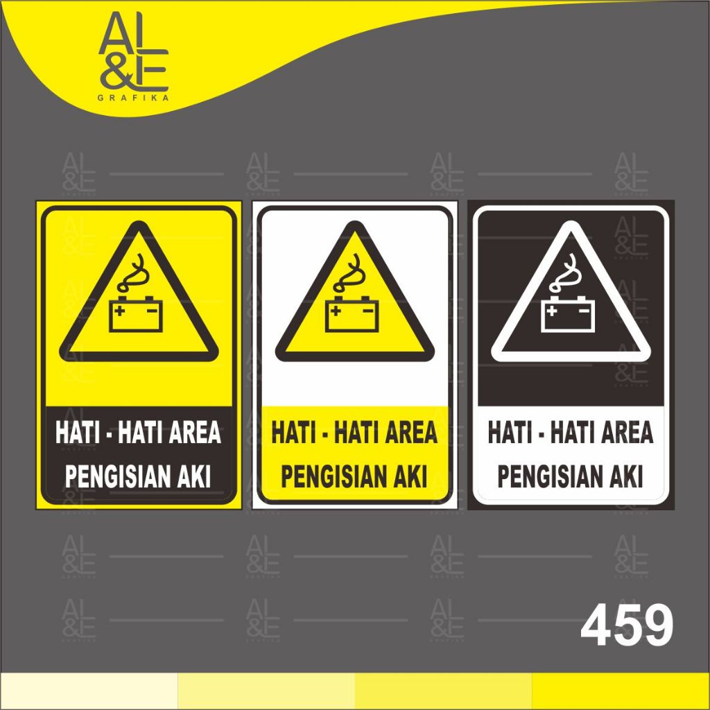 Jual 459 - Stiker Hati-Hati Area pengisian Aki, Sticker Vinyl, Cetak ...