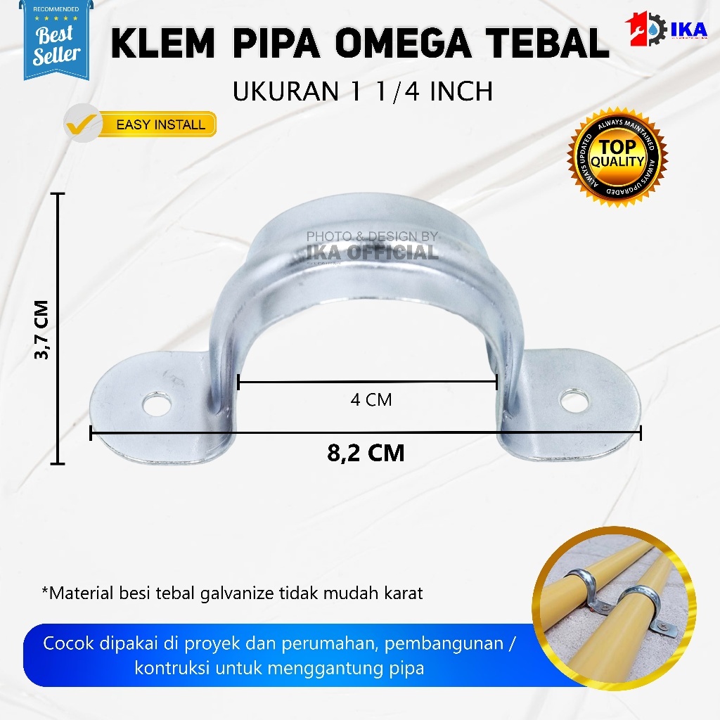Jual KLEM OMEGA 1/2" 3/4" 1" 1 1 /4" 1 1/2" CLAMPS OMEGA GALVANIS Klem ...