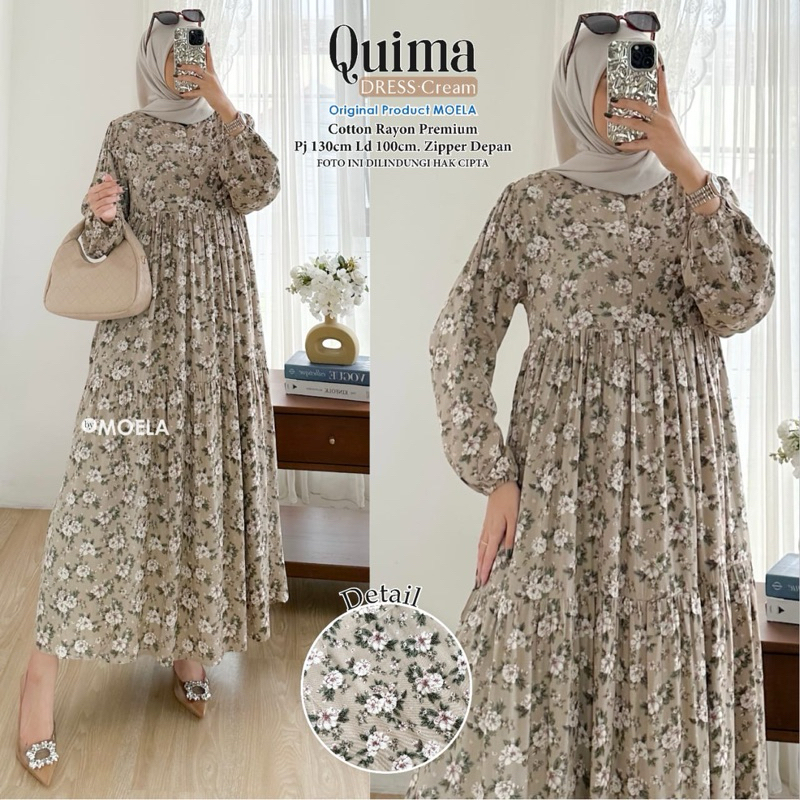 Jual MOELA - (MOTIF) QUIMA LIOFA LIMEN DRESS HIJAB BERLABEL DAN ...