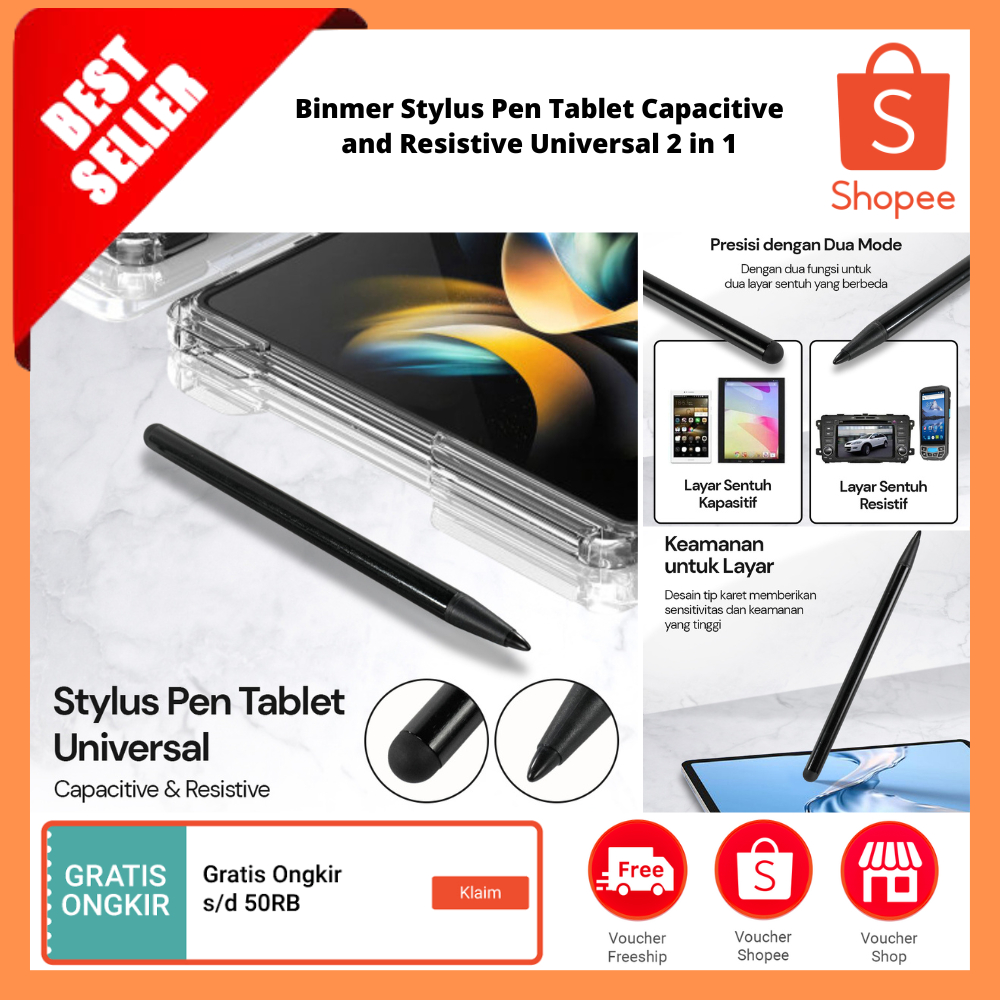 Jual Stylus Pen Tablet Capacitive and Resistive Universal 2 in 1 / Pena ...
