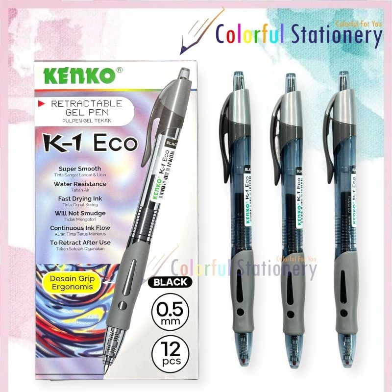 Jual Pulpen/Ballpoint/Gel Pen Kenko K1 Eco(12 pcs) | Shopee Indonesia