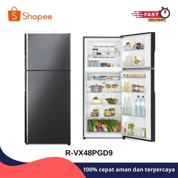 Jual Kulkas 2 pintu inverter Hitachi R-VX48PGD9 BBK / BSL - BBK (Black) | Shopee Indonesia