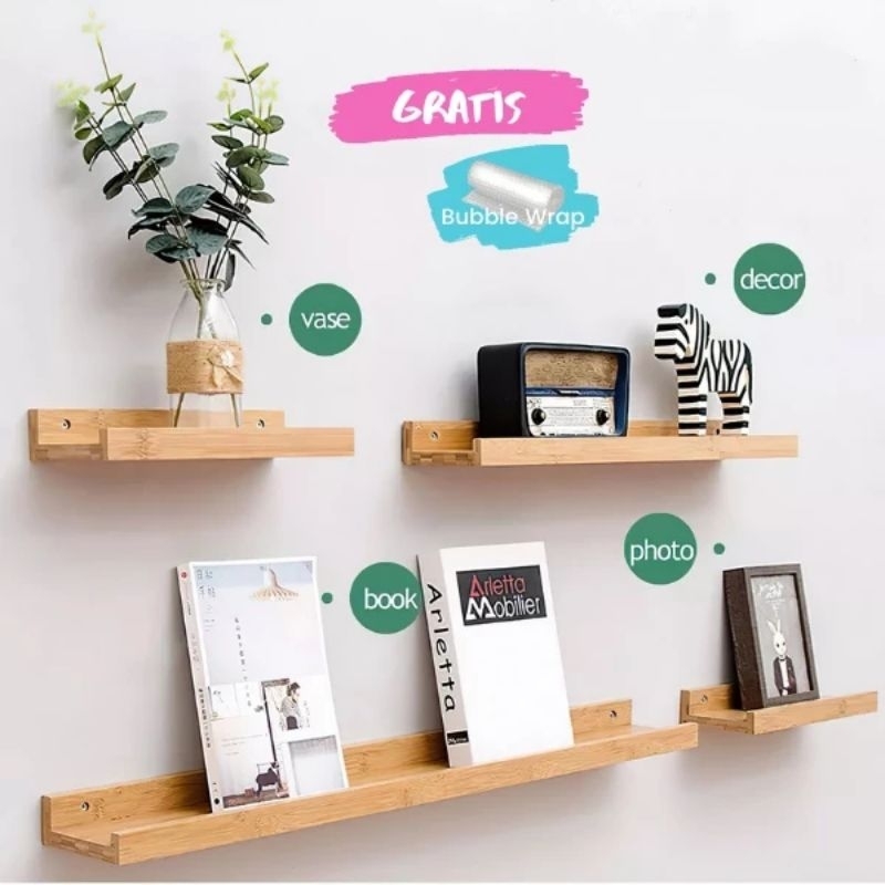 Jual Rak Dinding Estetik Kayu Ambalan Dinding Dekorasi Dinding Kamar ...