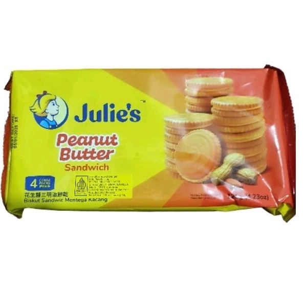 Jual BISKUIT JULIE'S PEANUT BUTTER SANDWICH CONVI-PACK 120GR | Shopee Indonesia