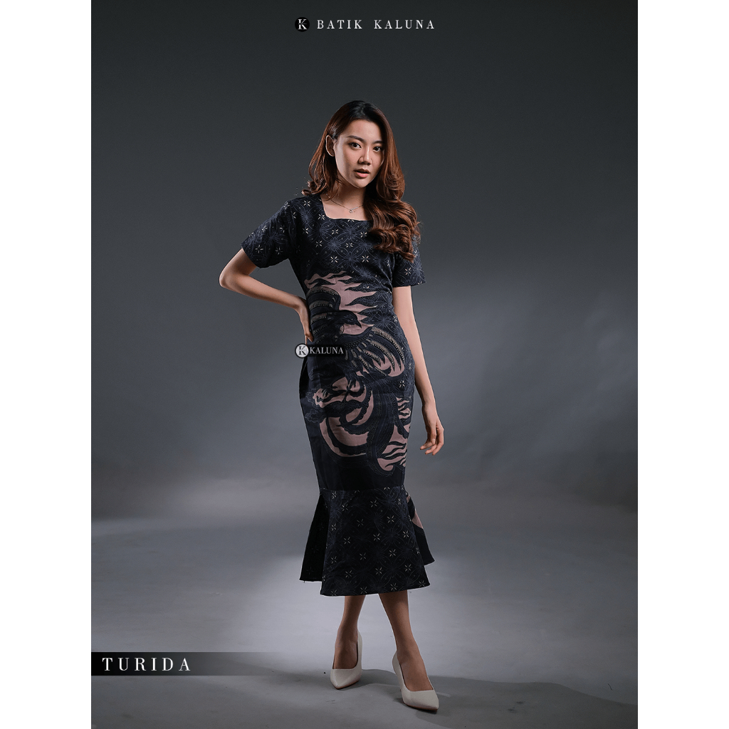 Jual Kaluna Batik Motif Turida | Dress Batik Wanita Premium | Dress ...