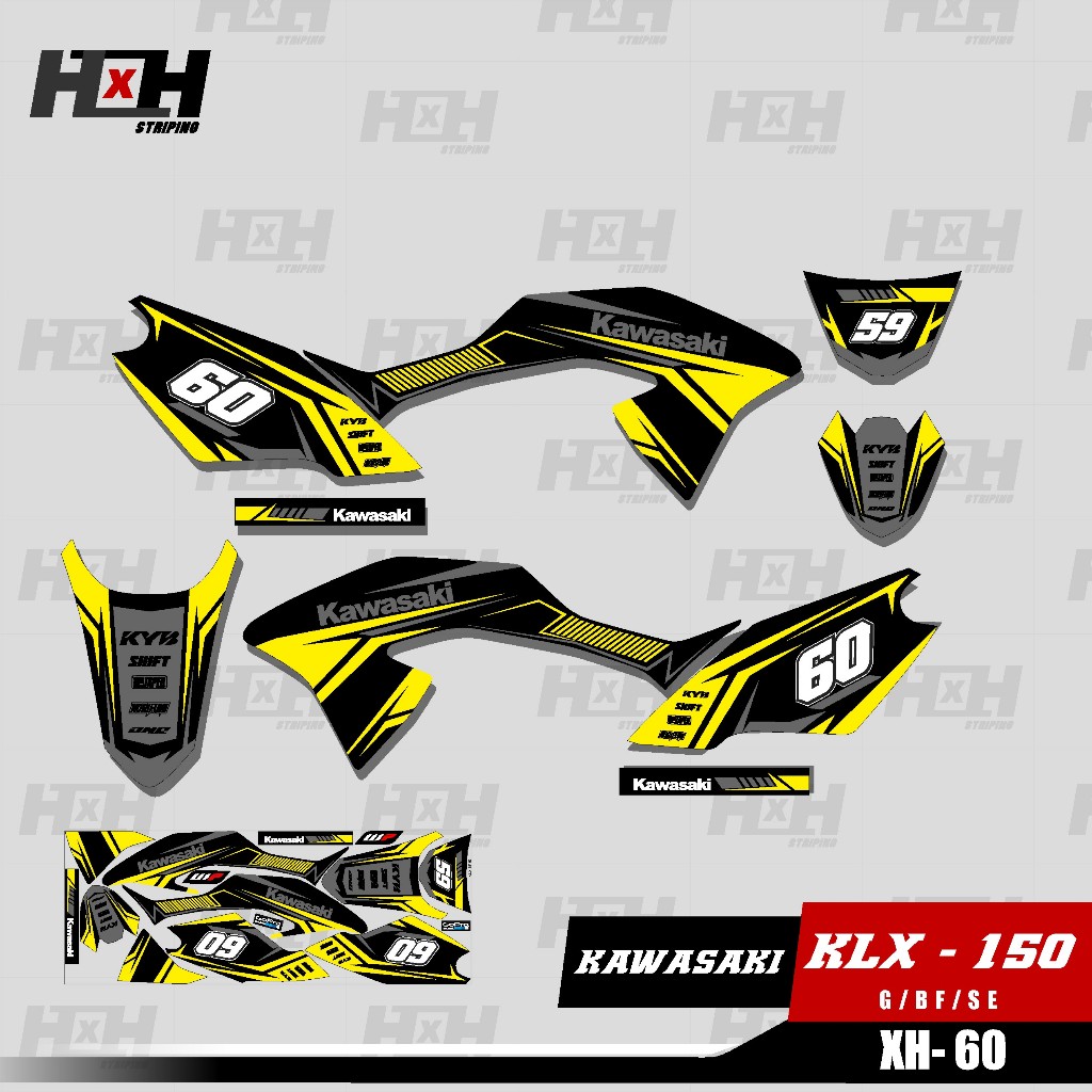 Jual Stiker Striping Variasi lis Kawasaki KLX 150 G BF SE sticker Motor ...
