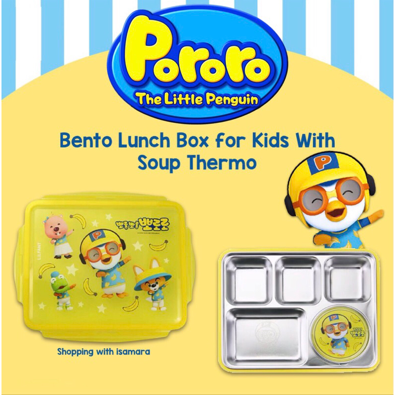 Jual Pororo Bento Lunch Box for Kids with Soup Thermo / Tempat Makan ...