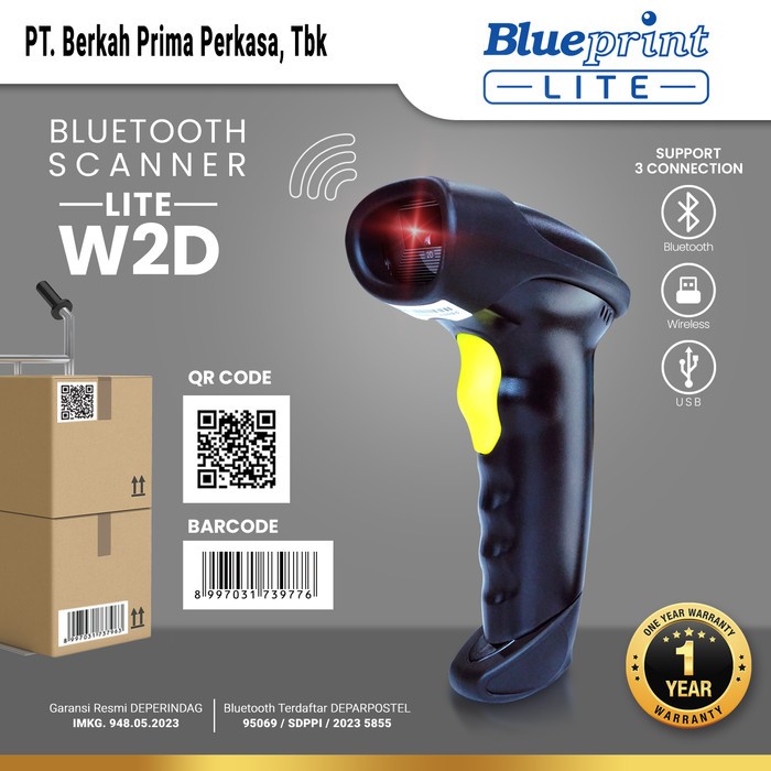 Jual Scanner Barcode Blueprint Lite W2D 1D 2D Auto Scan USB Bluetooth ...