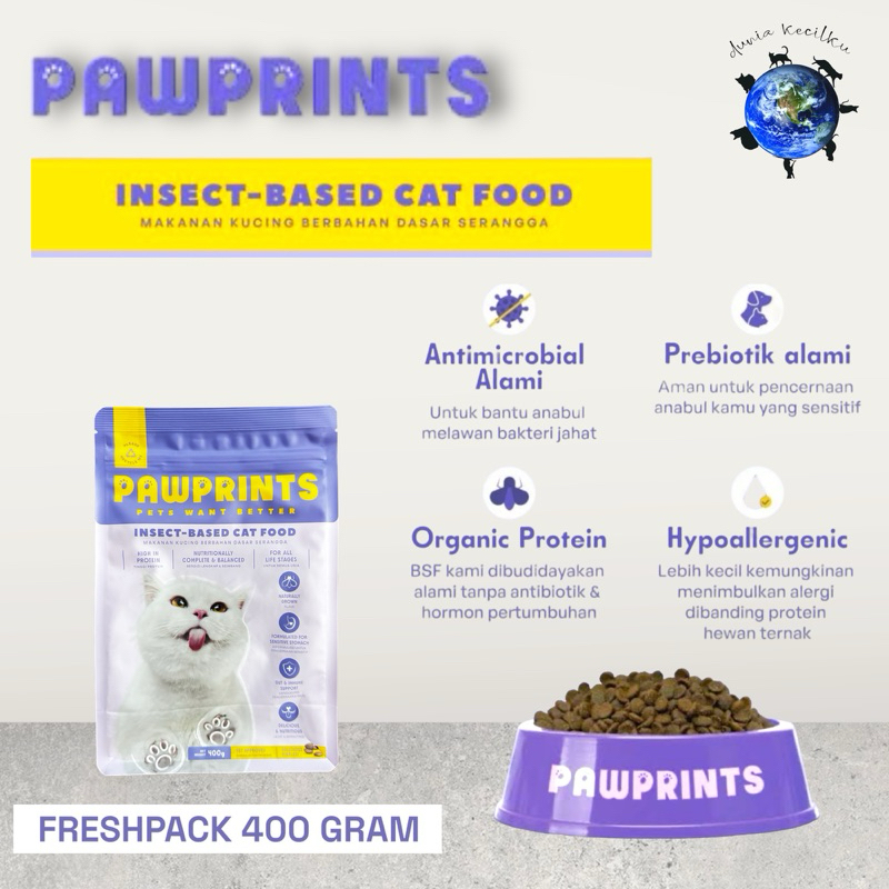Jual Pawprints Cat Food Based Insect - All Stage Cats - Tinggi Protein ...