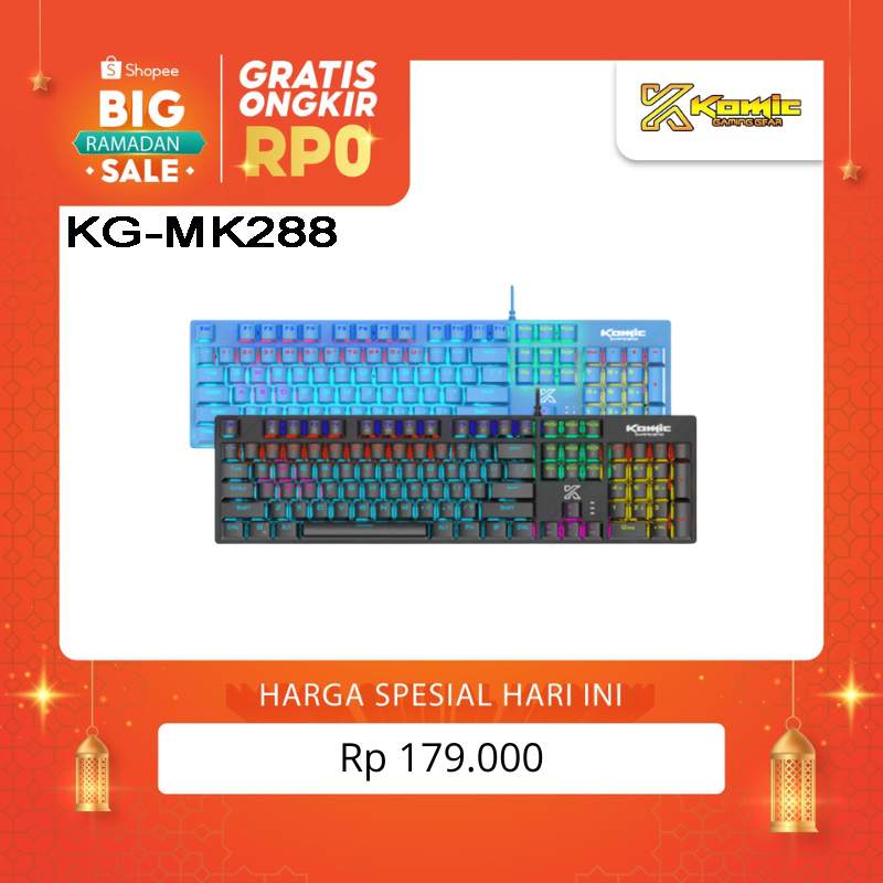 Jual Keyboard Gaming Mechanical KOMIC KG-MK288 -New LED | Shopee Indonesia