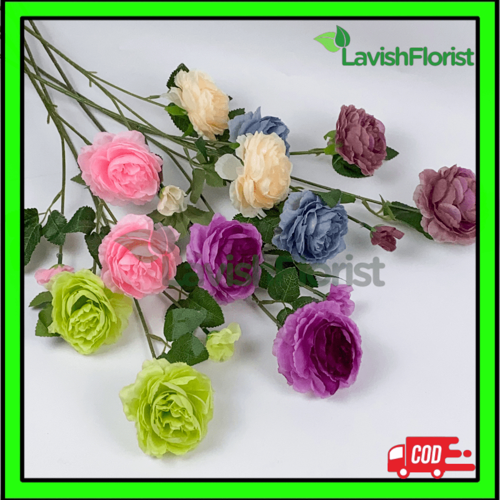 Jual [3 Tangkai] Bunga Peony X3 Artificial / Bunga Palsu Plastik ...