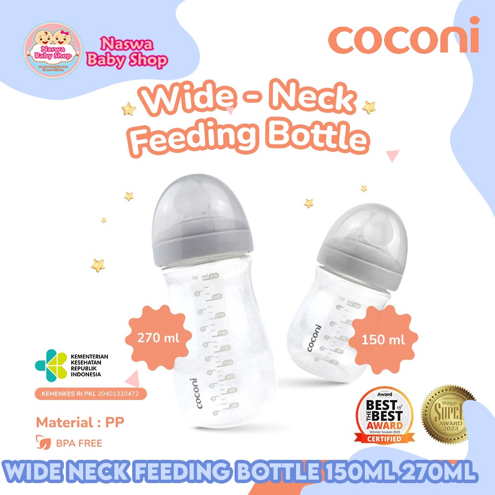Jual Coconi Wide Neck Feeding Baby Bottle Botol Susu Anak 150ml 270ml | Shopee Indonesia