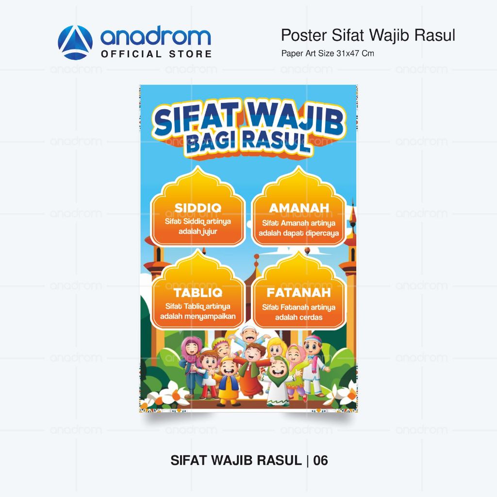 Jual Poster Sifat Wajib Rasul | Poster Edukasi Sifat Rasul Yang Wajib ...