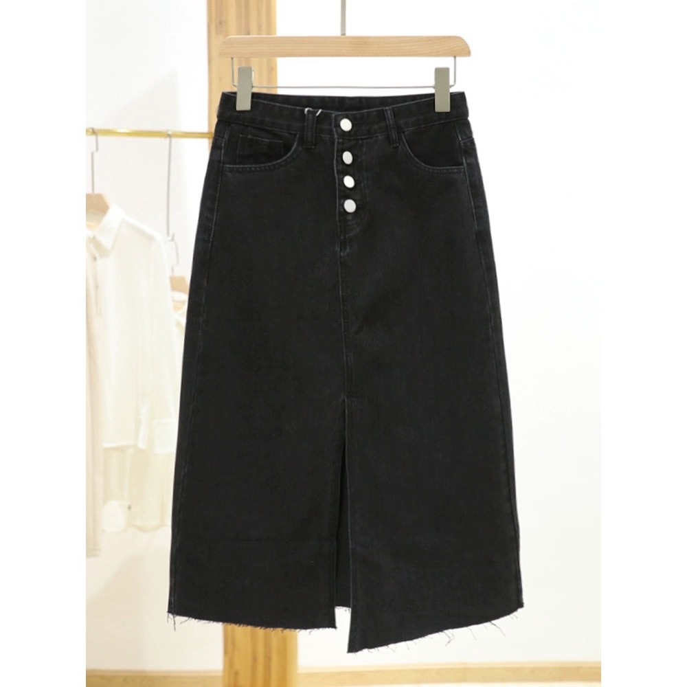 Jual Rok jeans panjang wanita Rok maxi jeans rok plisket jeans Import ...