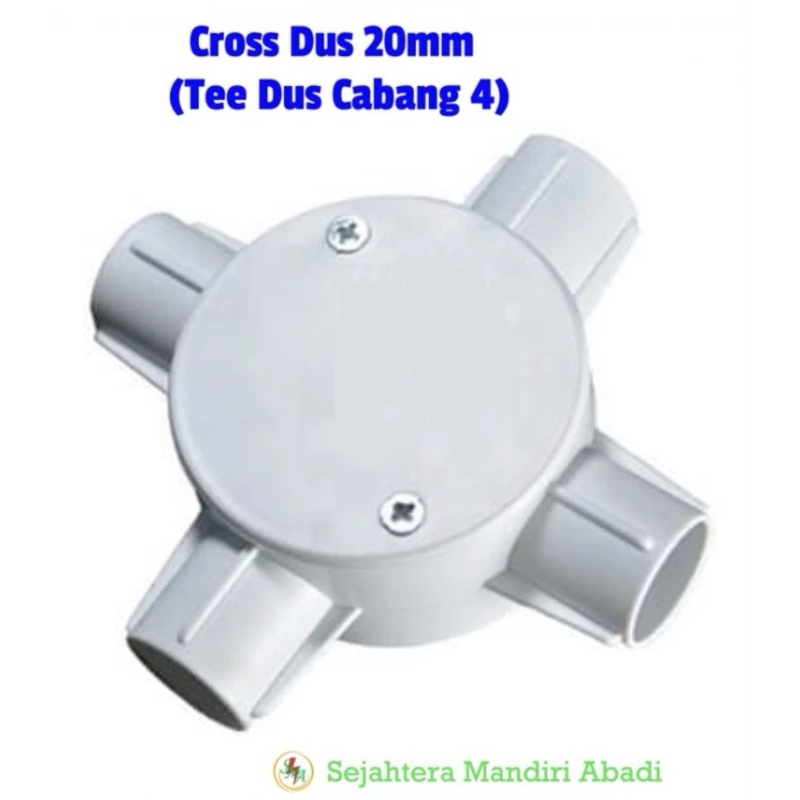 Jual Tee Dus Tdus Cross Dus 20mm Cabang 4 Conduit White Putih | Shopee ...