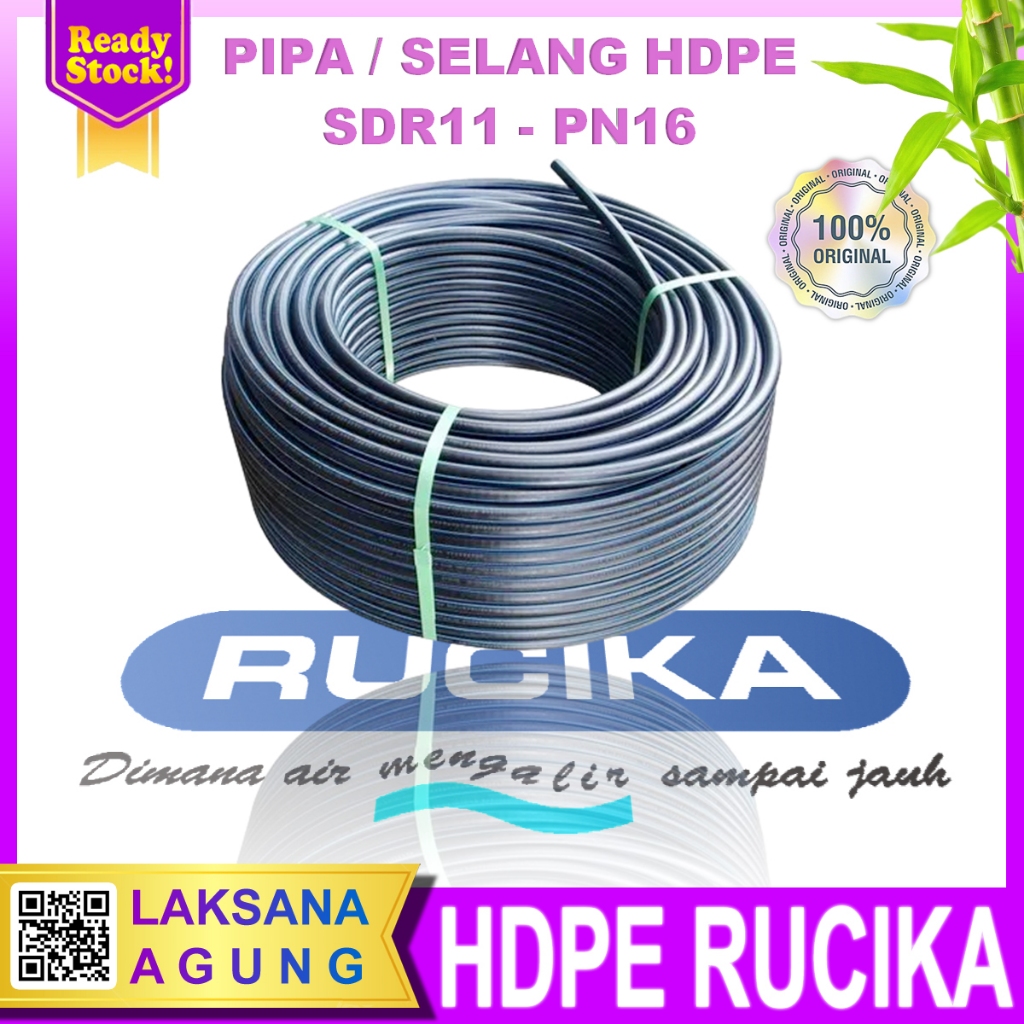 Jual RUCIKA Pipa Hdpe 1/2 inch Pn16 SDR11 | Selang Irigasi Hdpe > Harga Eceran Per Meter ...