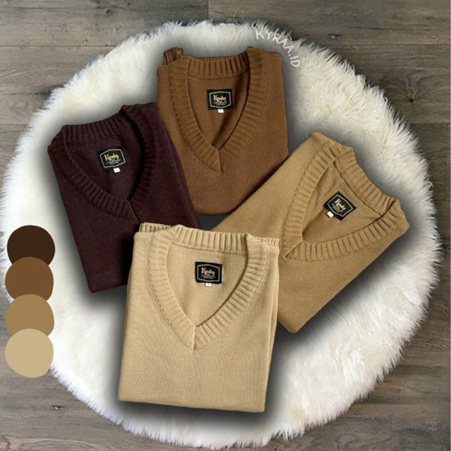 Jual Vest Rompi Rajut Polos/Brown Edition/Atasan Rajut/Rompi Rajut ...