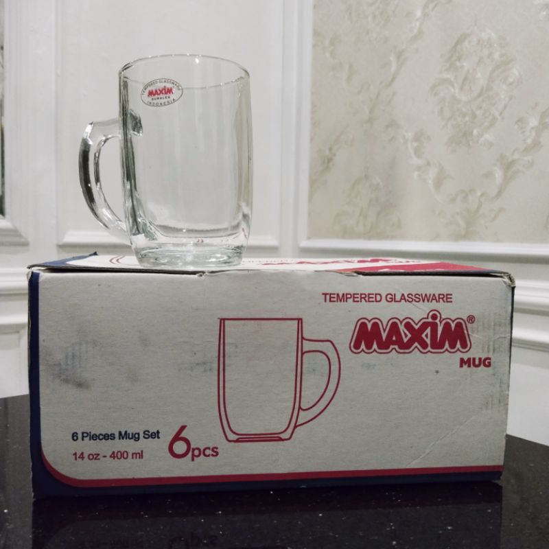 Jual Set isi 6 Pcs Gelas Kaca Tempered Maxim JK603/T | Gelas Bir Tahan ...