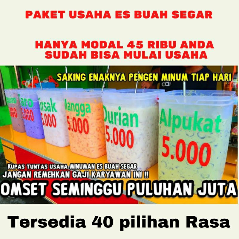 Jual PAKET BUBUK MINUMAN ES BUAH SEGAR VIRAL 1 KG / BUBUK MINUMAN ANEKA ...