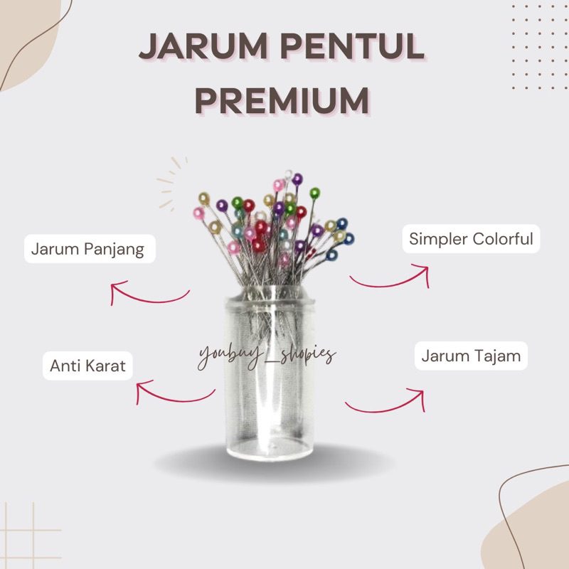 Jual Jarum Pentul Premium / Jarum Pentul Anti Karat Premium Stainless ...