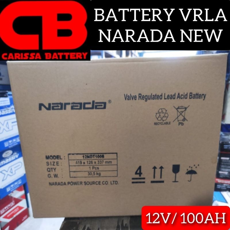 Jual battery vrla narada 12v 100ah original baru bergaransi solar panel ups audio plts | Shopee ...