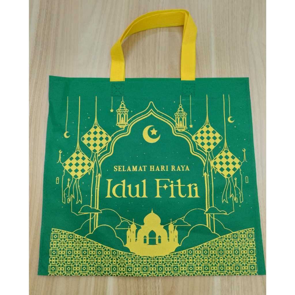 Jual TAS spunbond LEBARAN HLS IDUL FITRI 75gsm dan 65GSM ,goodie bag ,tas idul fitri,tas ...